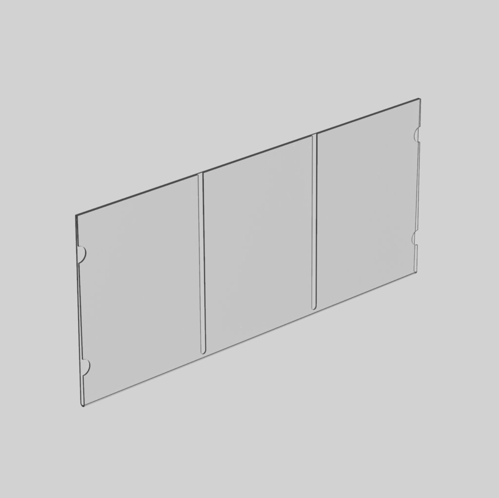 Triple A5 portrait leaflet holder with metal spacers - Display Design