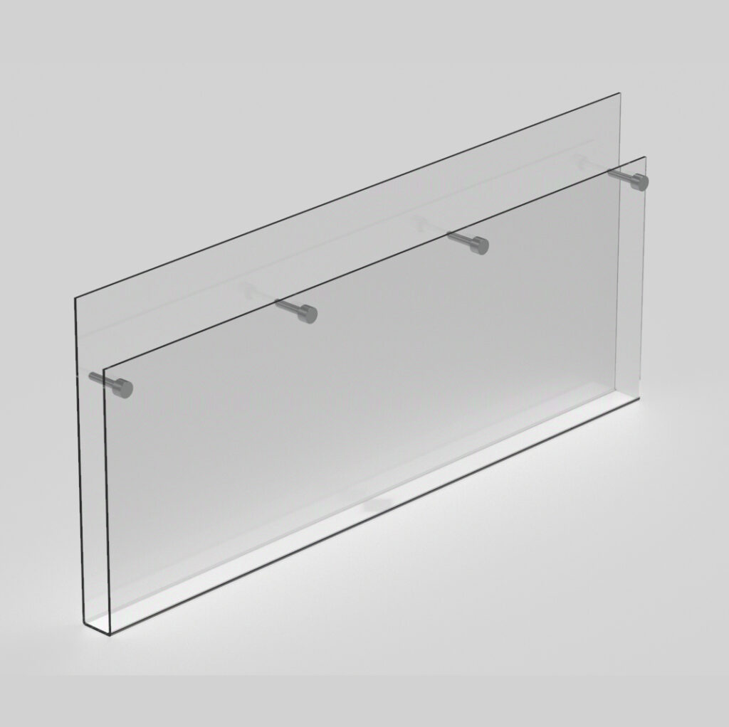 Triple A4 leaflet holder with metal spacers - Display Design