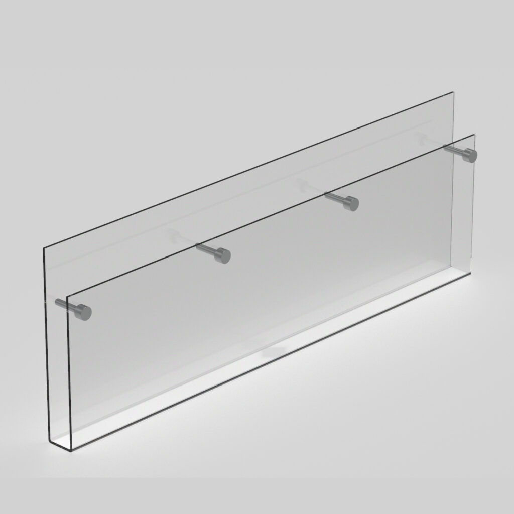 Triple A5 portrait leaflet holder with metal spacers - Display Design
