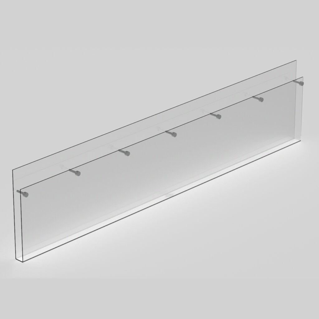 6xDL brochure holder with aluminium spacers - Display Design