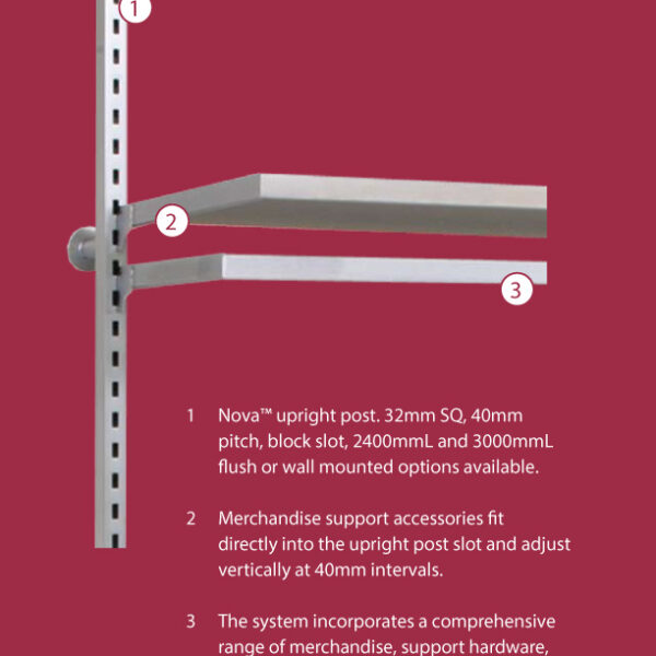 Vertical posts - wall mount posts - Nova™ - Display Design
