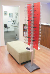 Optilock 12 frame display with wall or base mount - Display Design